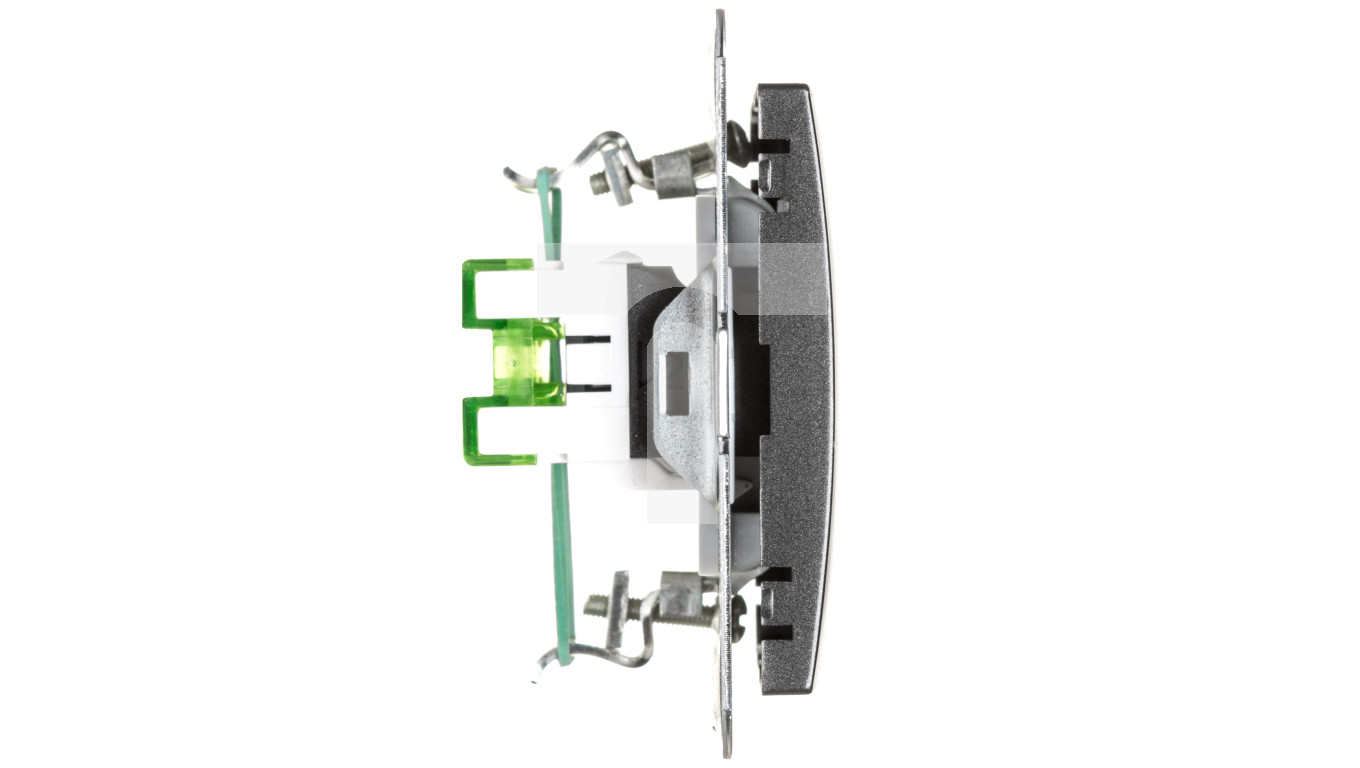IMPRESJA Gniazdo komputerowe podwójne RJ45 kat 5e MMC antracyt GPK 2Y K