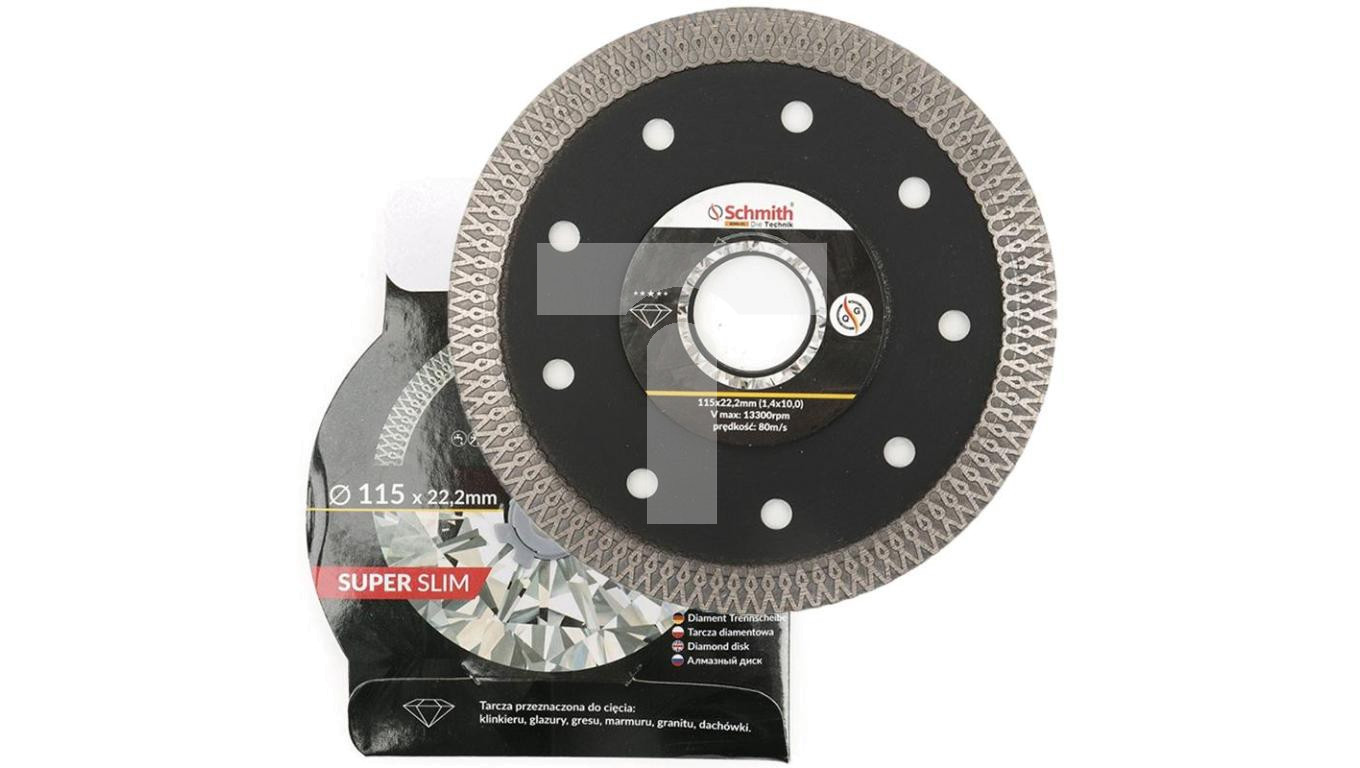Tarcza diamentowa 115mm do gresu płytek Premium SLIM Schmith