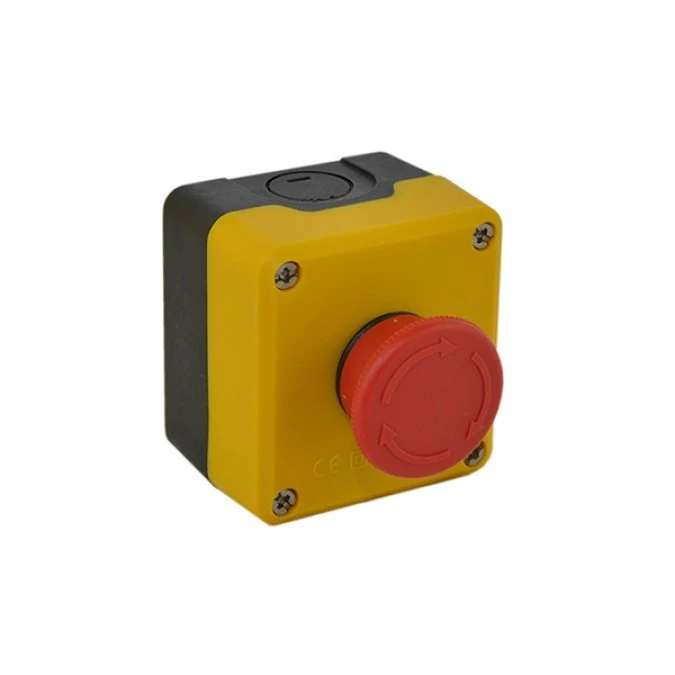 Kaseta sterownicza czarno-żółta, stop bezpieczeństwa, ryglowany 40 mm 1R z przyciskiem ...