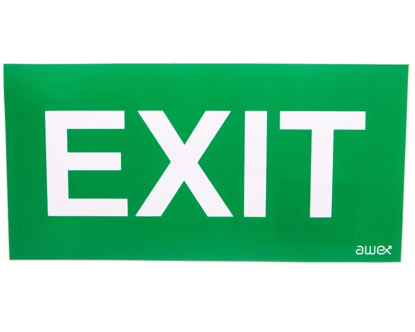 Piktogram PS28 125x250 EXIT logo awex (ISO7010) – AWEX Masłomiąca | TIM SA