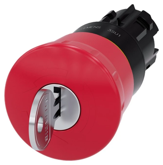 Przycisk bezpieczeństwa 22mm z zamkiem Ronis nr SB30 tworzywo czerwony 40mm 2 klucze IP69k ...