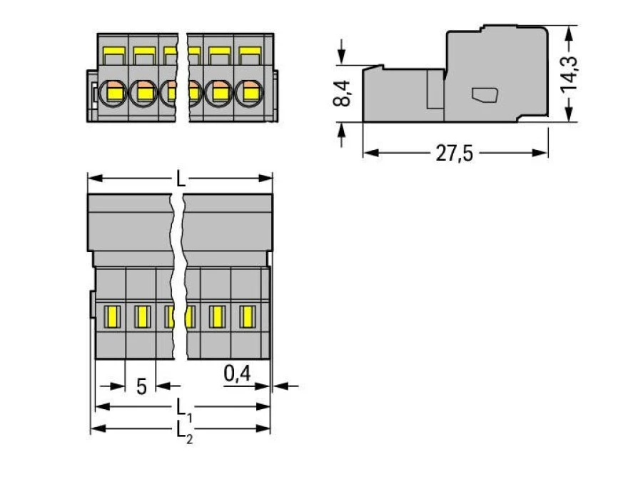 Wtyk MCS-MIDI Classic 3-biegunowy szary raster 5mm 231-603/032-000 /100szt./ – WAGO | TIM SA