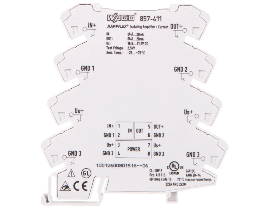 Przetwornik separacyjny JUMPFLEX ze wzmocnieniem 857-411 – WAGO | TIM SA