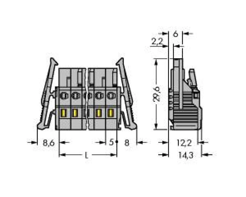 Gniazdo MCS-MIDI Classic 8-biegunowe szare raster 5mm 231-108/037-000 /25szt./ – WAGO | TIM SA