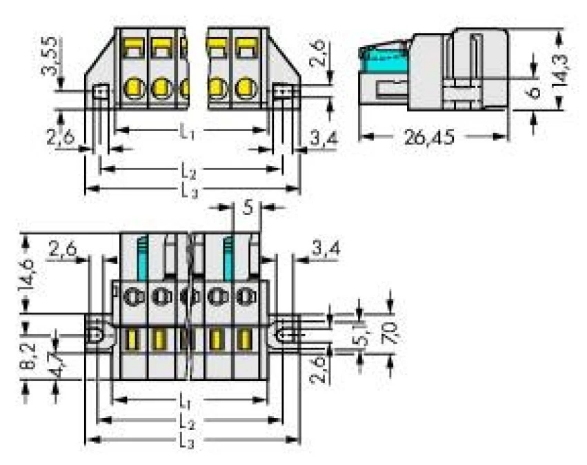 Gniazdo MCS-MIDI Classic 8-biegunowe jasnoszare raster 5mm 721-108/031-000 /50szt./ – WAGO | TIM SA
