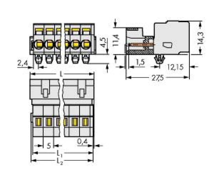 Wtyk MCS-MIDI Classic 5-biegunowy jasnoszary raster 5mm 721-605/018-042 /50szt./ – WAGO | TIM SA