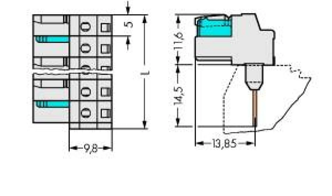 Gniazdo MCS-MIDI Classic 12-biegunowe jasnoszare raster 5mm 722-242/005-000 /25szt./ – WAGO | TIM SA
