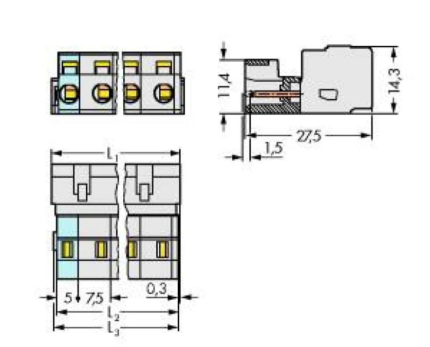 Wtyk MCS-MIDI Classic 5-biegunowy jasnoszary raster 7,5mm 723-605/000-042 /50szt./ – WAGO | TIM SA