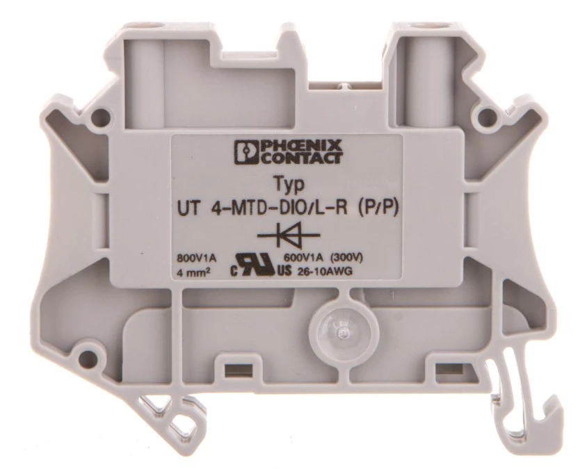 Złączka szynowa elementów kontrolnych 2-przewodowa 4mm2 szara UT 4-MTD ...