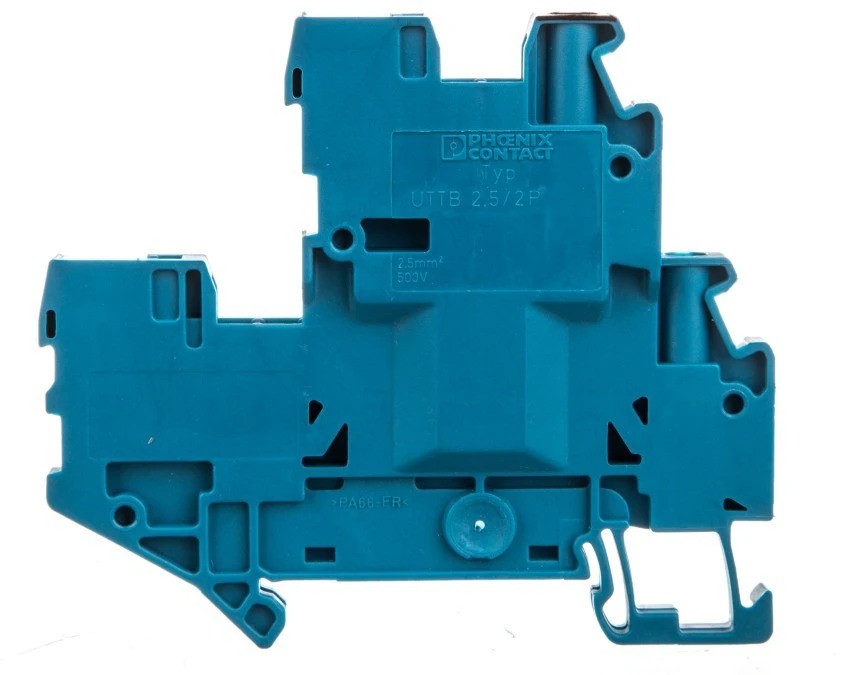 Złączka szynowa 2-piętrowa 2,5mm2 śrubowa/wtykowa niebieska UTTB 2,5/2P ...