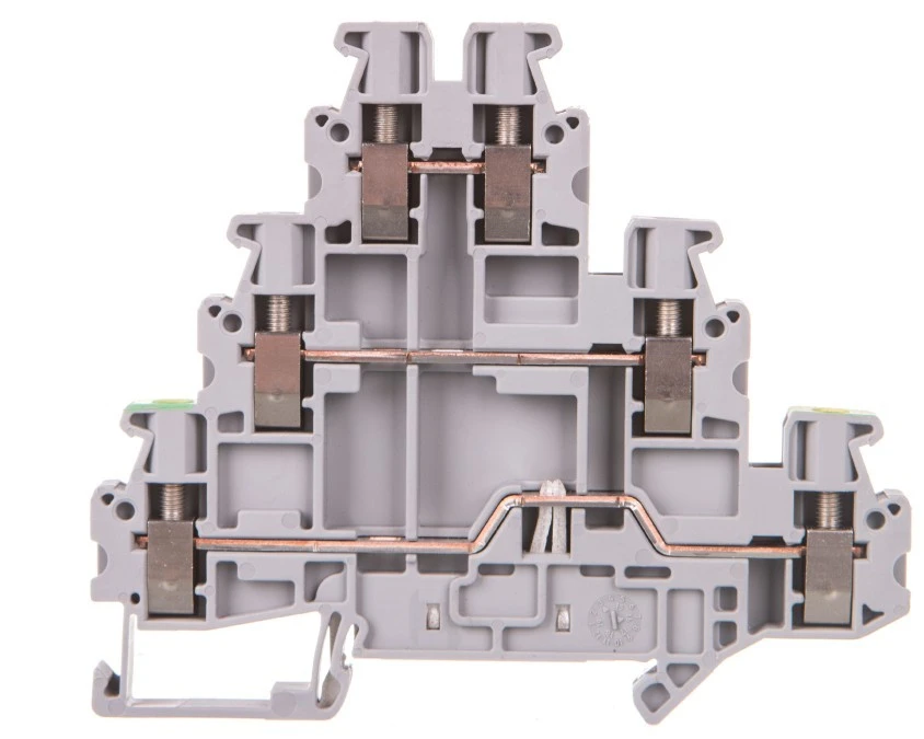 Złączka szynowa ochronna 3-piętrowa 2,5mm2 szara UT 2,5-PE/L/L 3214301 ...