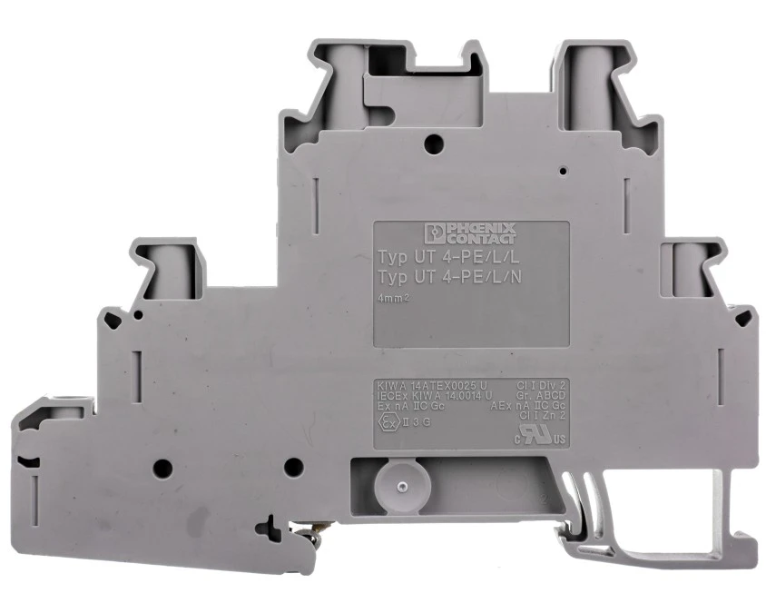 Złączka szynowa ochronna 3-piętrowa 4mm2 szara UT 4-PE/L/L 3214360 ...