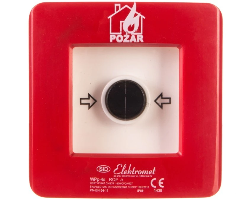 Ręczny ostrzegacz pożarowy 2Z 2R 12A IP65 WPp-4s ROP A 921562 ...