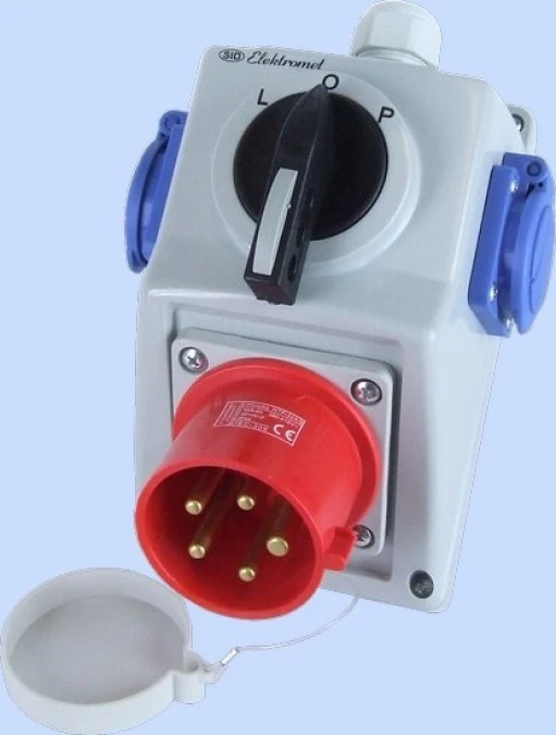 Zestaw C32-48.2N przełącznik L-0-P + wtyk 32A 3P+N+Z/2x32A 2P+Z IP44 ...