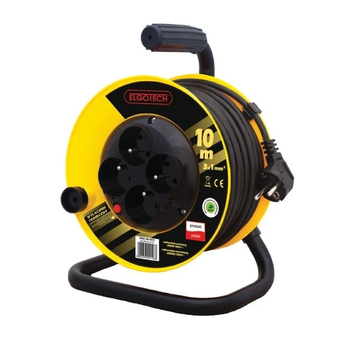 Przedłużacz bębnowy LIGHT 10m H05RR-F 3G1 4xGS /mały beben/ PZB1-40-10G ...