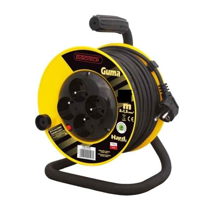 Przedłużacz bębnowy STRONG 15m H05RR-F 3G1,5 4xGS /mały beben/ PZB1-40 ...