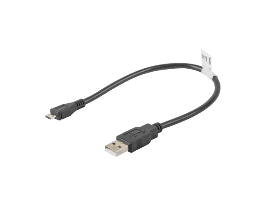 Przewód połączeniowy USB 2.0 High Speed 30cm USB - microUSB czarny CA ...