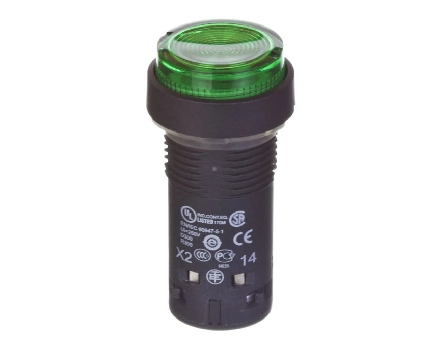 Przycisk sterowniczy 22mm zielony 1Z z samopowrotem z podświetleniem 230V AC XB7NW33M1 ...