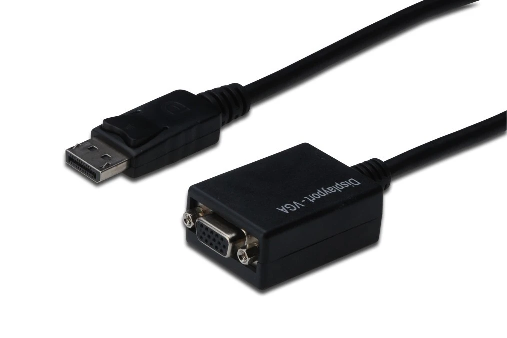 Kabel połączeniowy DisplayPort 1.1a Typ DP/VGA, M/Ż czarny 0,15m ...