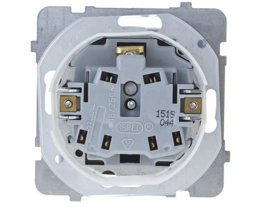 KARO Gniazdo bryzgoszczelne z/u IP44 klapka przezroczysta czekoladowy ...