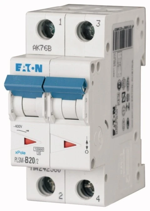 Wyłącznik nadprądowy 2P C 20A 10kA AC PLSM-C20/2-MW 242406 – EATON | TIM SA