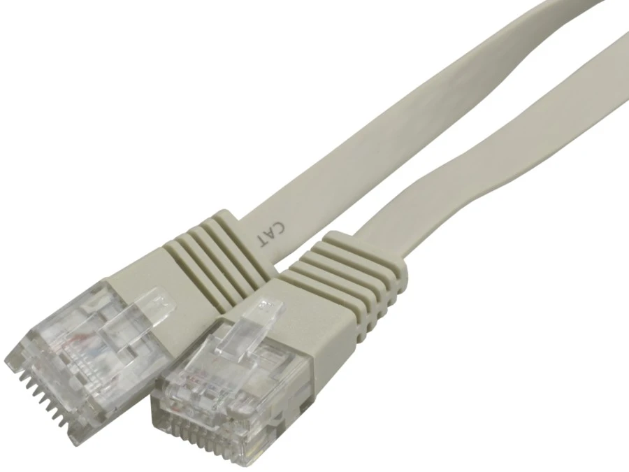 Patchcord UTP kat.6 kabel sieciowy LAN 2x RJ45 płaski szary 0,5m NEKU ...