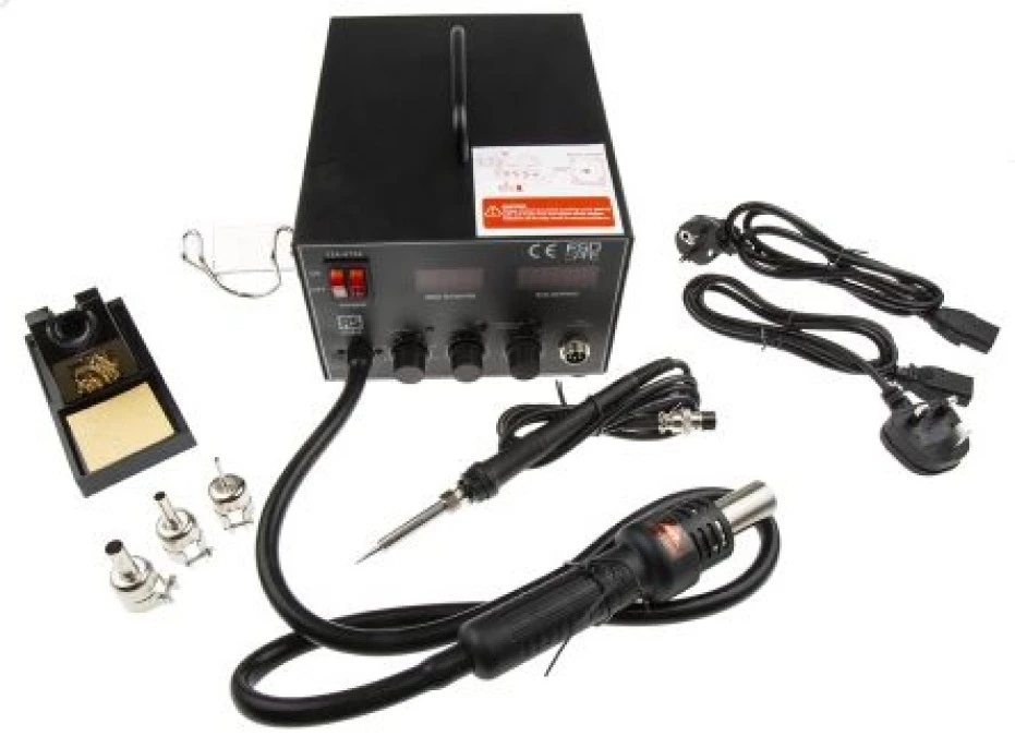 Stacja lutownicza, 2-wyjściowa, 220 → 240V, Typ F — wtyczka Schuko, typ ...