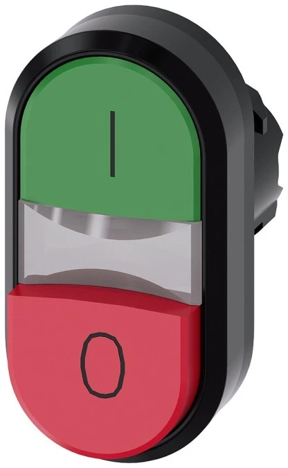 Przycisk podwójny podświetlany 22mm tworzywo zielony /I/ czerwony /O/ przyciski płaski/wysoki ...