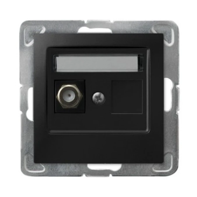 IMPRESJA Gniazdo antenowe typu F pojedyncze czarny metalik GPA-1YF/m/33 ...