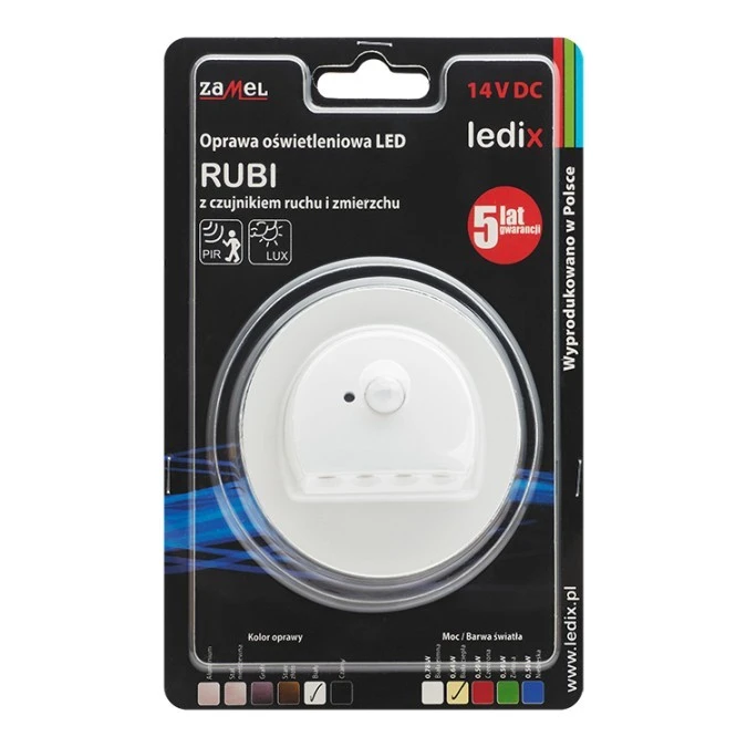 Oprawa schodowa LED Rubi pt 14V DC regulowany czujnik BIA biała ...