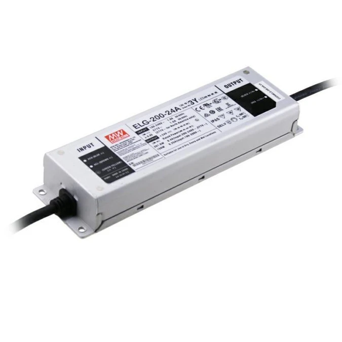 Zasilacz led Mean Well 200W ELG-200-24DA-3Y DALI 24VDC 8,4A IP67 – MEAN WELL | TIM SA