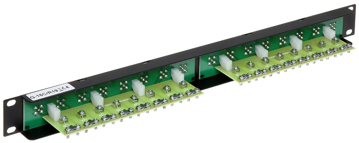 Gniazdo dystrybucyjne 16x Gniazdo BNC AHD, HD-CVI, HD-TVI, CVBS Rack 19 ...