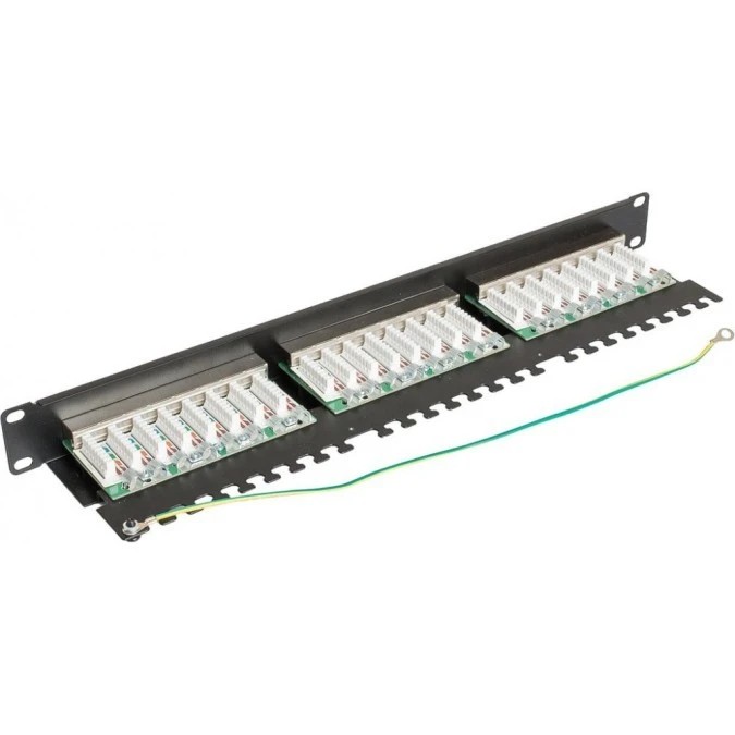 Panel kat.5e 19 cali 1U 24xRJ45 FTP czarny z półką CCAS-PA5E-24STP-O-2 ...