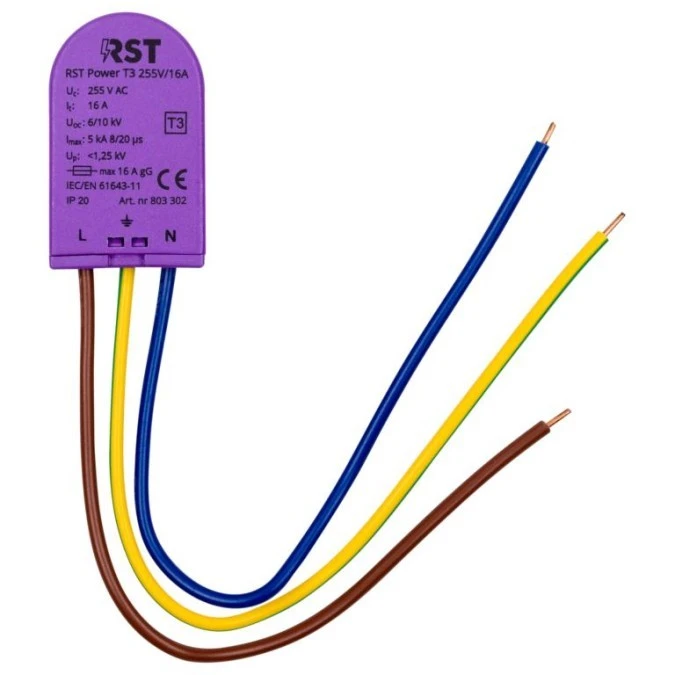 Ogranicznik przepięć RST Power Typ T3 255V/16A /803 302/ – RST | TIM SA