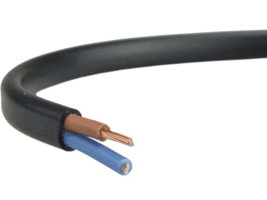 Przewód prądowy H03VVH2-F / OMYp 300V 2x0,75 płaski czarny linka Elektrokabel /50m ...