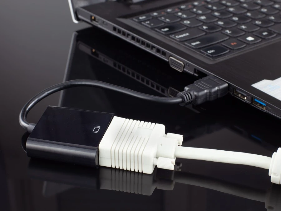 Adapter HDMI - SVGA (D-Sub 15-pin) Full HD (wtyk / gniazdo) czarny 20cm ...