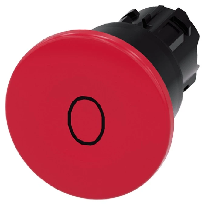 Przycisk grzybkowy 22 mm tworzywo czerwony 40 mm /O/ bez samopowrotu odbl pociągnięcie SIRIUS ...