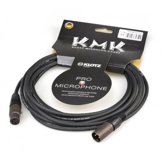 KLOTZ KMK Kabel mikrofonowy przedłużacz XLR (wtyk / gniazdo) 1m – Klotz | TIM SA