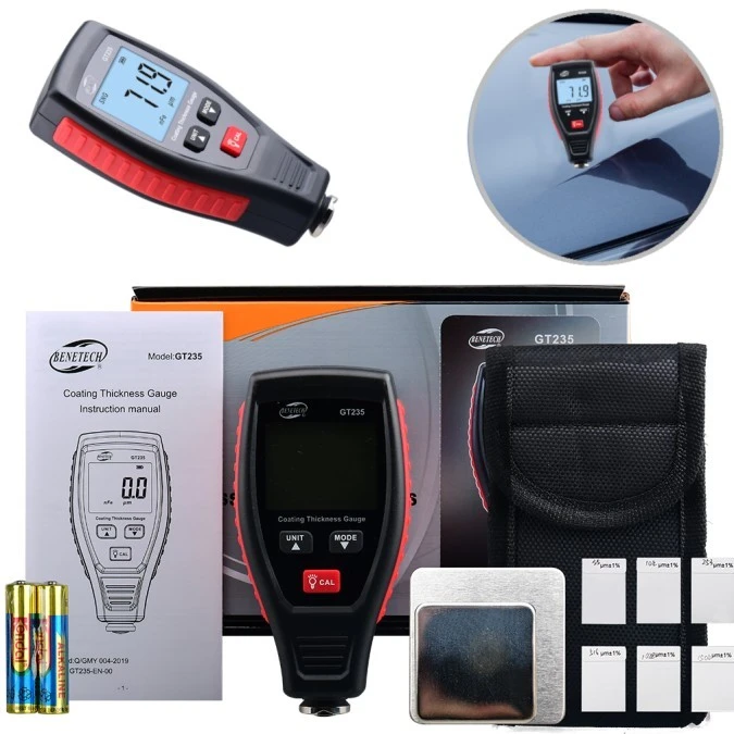 Miernik grubości lakieru powłoki lakierniczej z wyświetlaczem LCD GT235 BENETECH – BENETECH | TIM SA