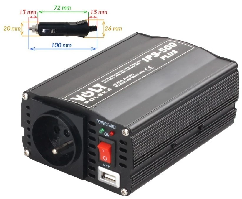 Przetwornica IPS 500 PLUS 24V / 230V 350/500 W (3IPS50024P) VOLT POLSKA ...