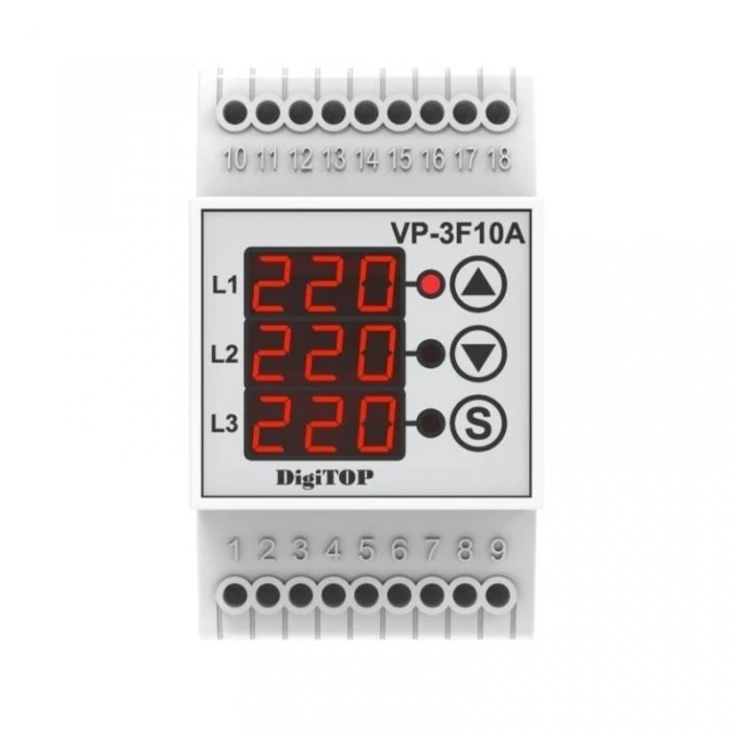 Przekaźnik napięciowy trójfazowy DigiTOP VP-3F10A – DIGITOP | TIM SA