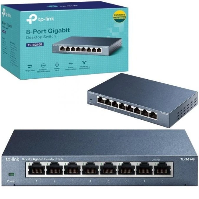 Switch desktop 8x port RJ45 (Gigabit Ethernet) przełącznik ...