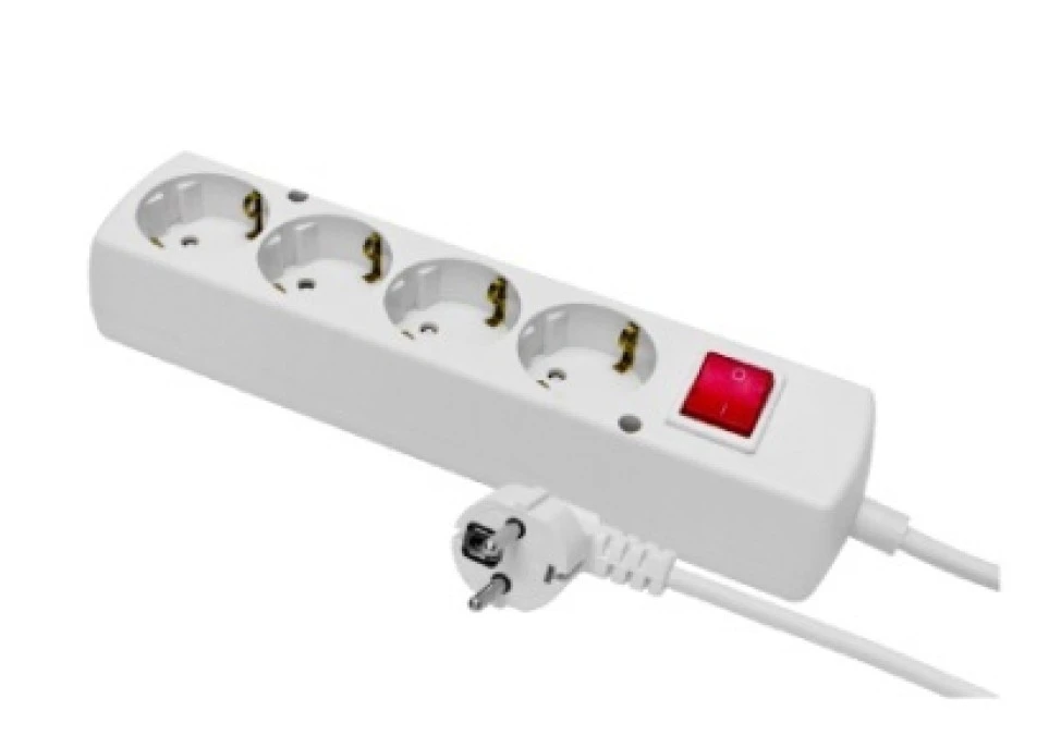 Przedłużacz z wyłącznikiem 4-gniazda z/u Schuko 16A 5m /H05VV-F 3x1,5 ...