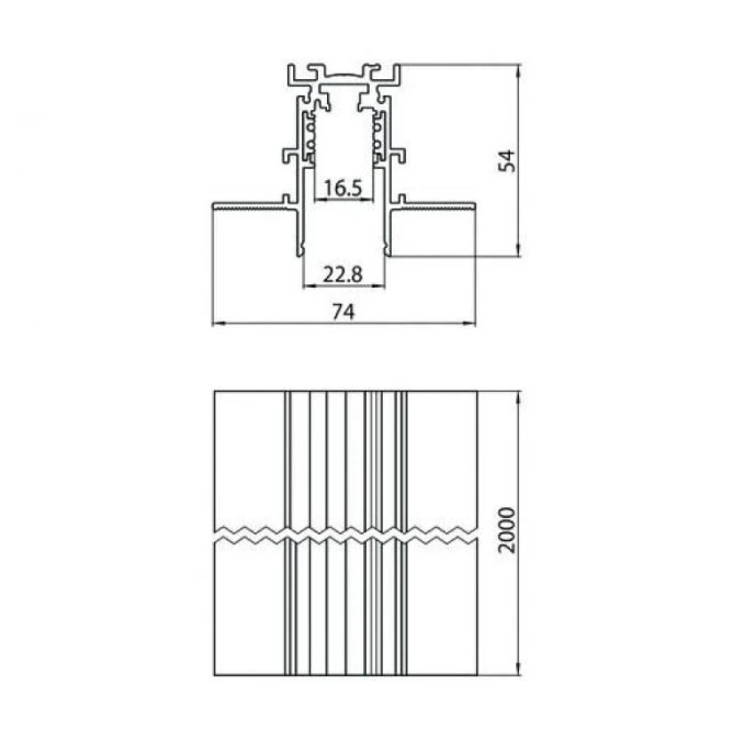 9500-2/W2-ST5-E Szynoprzewód 2m biały 48V MULTISYSTEM EVO A.A.G ...