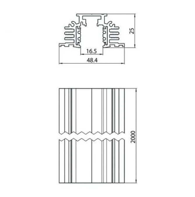 9500-2/W2-ST3-E Szynoprzewód 2m biały 48V MULTISYSTEM EVO A.A.G ...