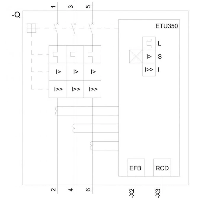 Wyłącznik mocy 3P 400A Icu 55kA 415V AC wyzwalacz elektroniczny ETU350 ...