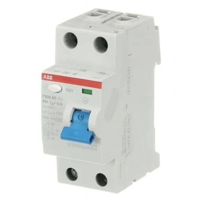 Wyłącznik różnicowoprądowy 2P 63A typ AC F202 AC-63/0,1 2CSF202001R2630 – ABB | TIM SA