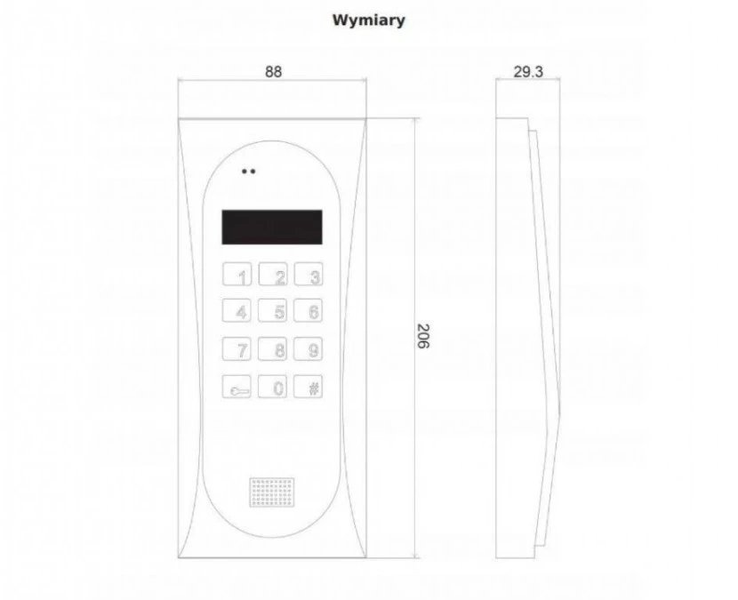 Domofon cyfrowy z zamkiem szyfrowym i czytnikiem zbliżeniowym ACO ...