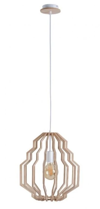 Lampa wisząca nowoczesna drewno 1xE27 RUFO NATURAL – KETER LIGHTING ...