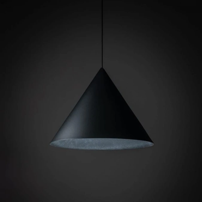 Lampa wisząca w stylu minimalistycznym CONO BLACK, czarny stylowy klosz ...